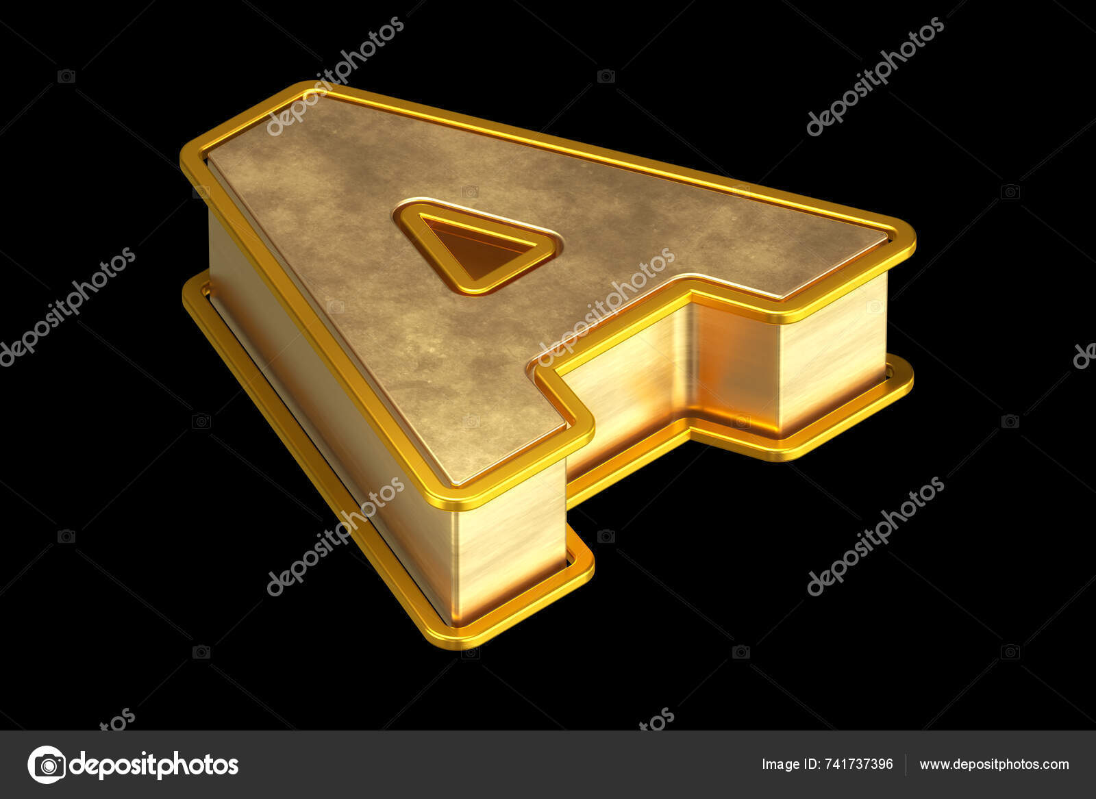 Golden Isometric Typography Letter Rendering Font Suitable Poster Web ...