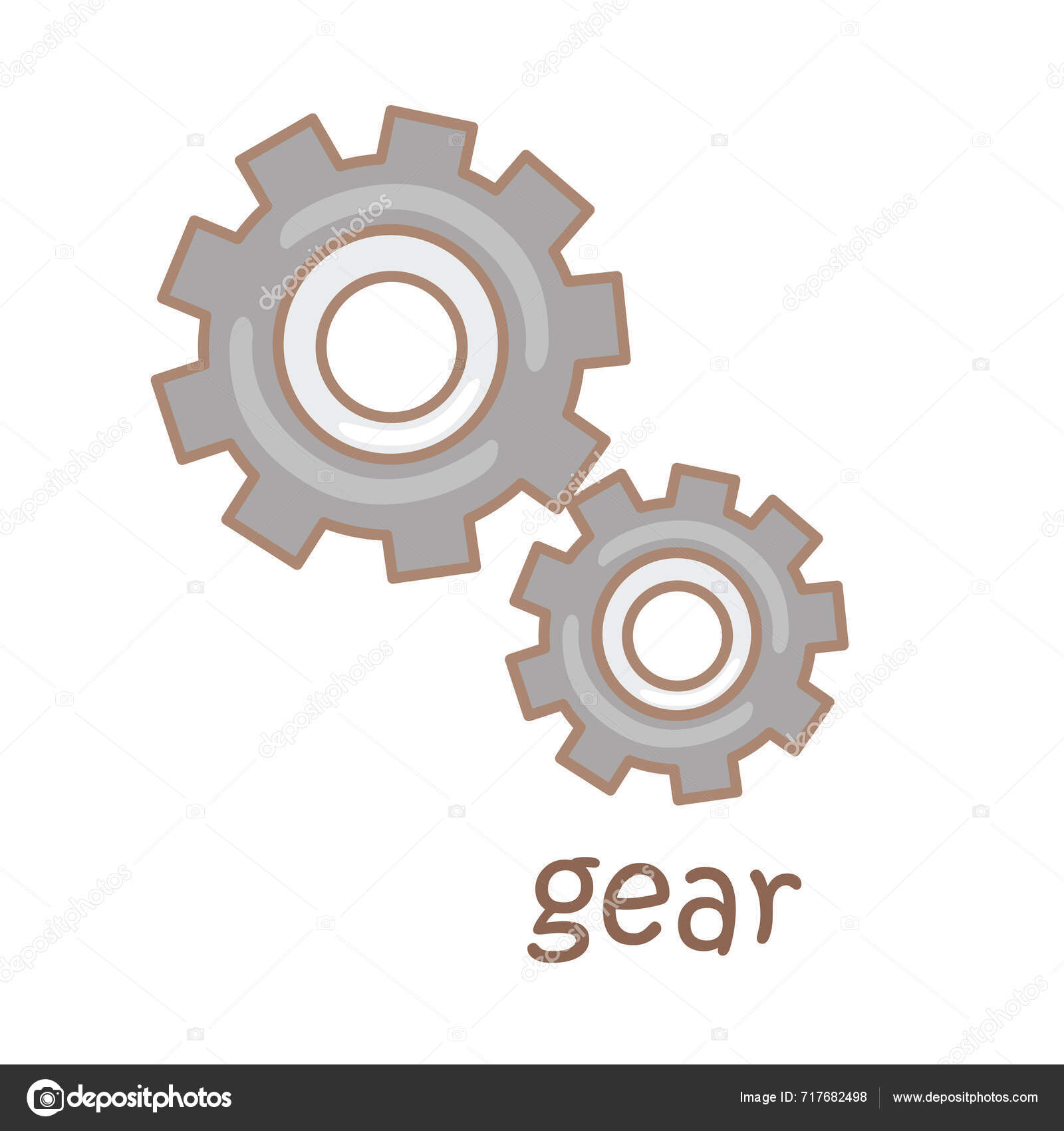Alphabet Gear Vocabulary School Lesson Cartoon Illustration Vector ...