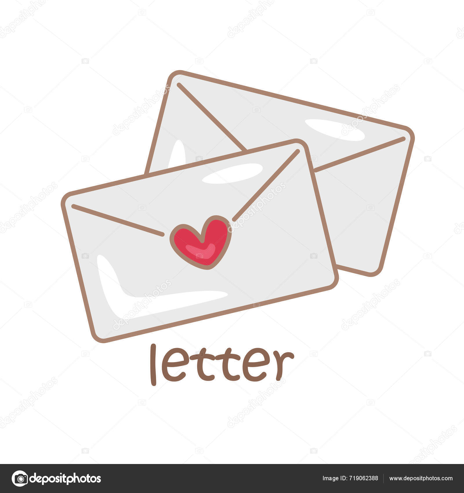 Alphabet Letter Vocabulary School Lesson Cartoon Illustration Vector ...