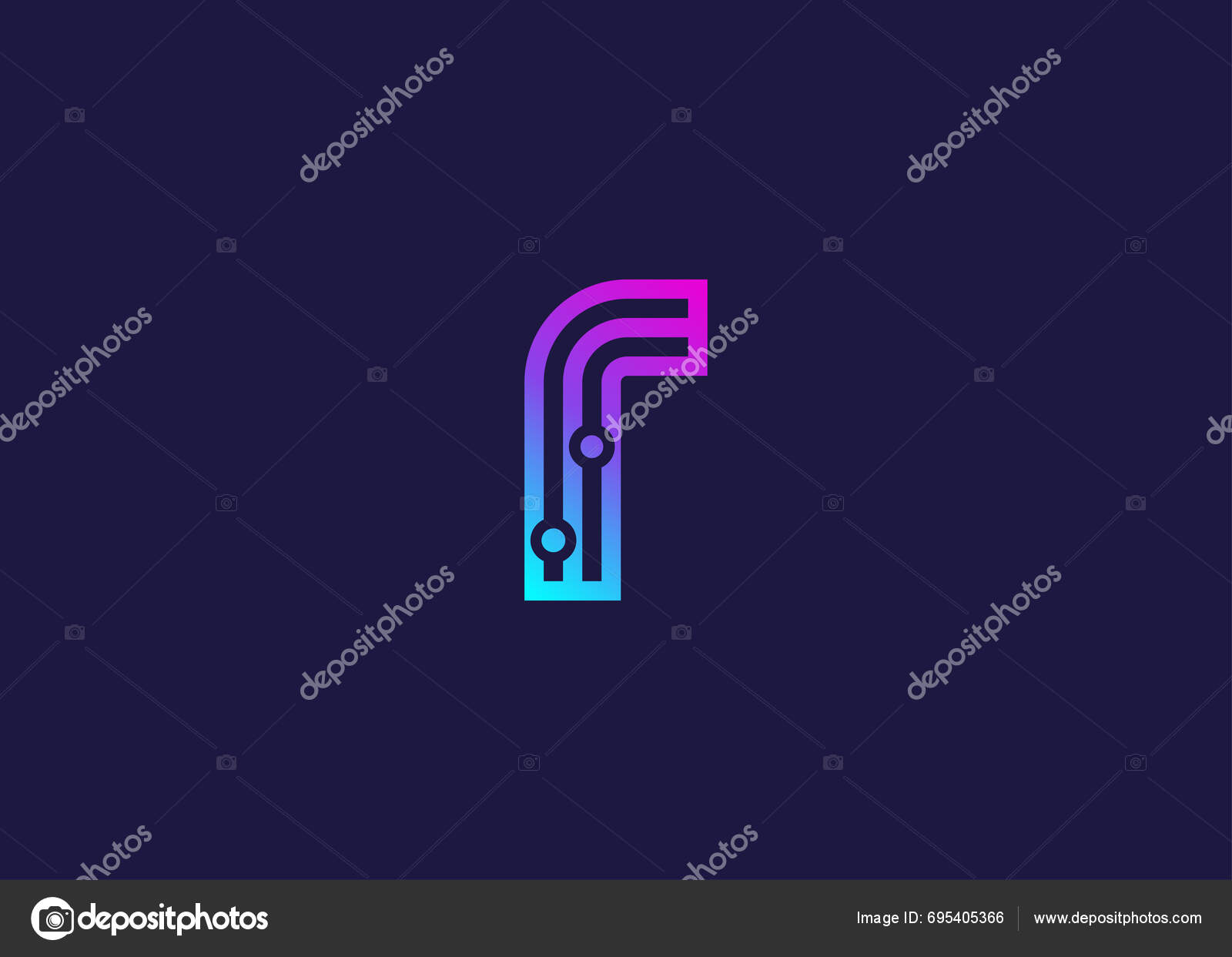 Letter Technology Vector Monogram Logo Design Template Letter Molecule ...