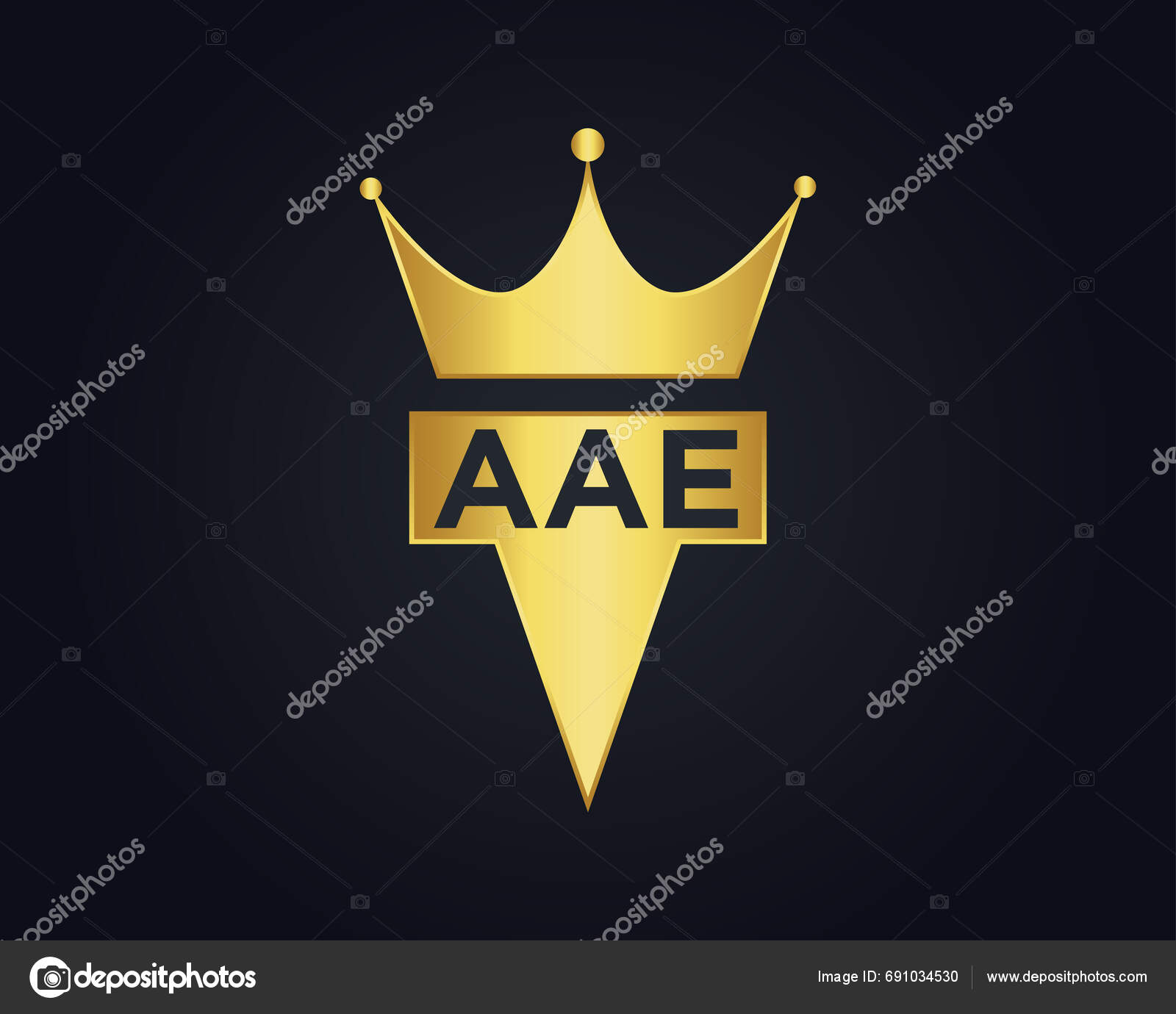 Crown Shape Aae Vector Royal Logo Concept Design Stock Vector by ...