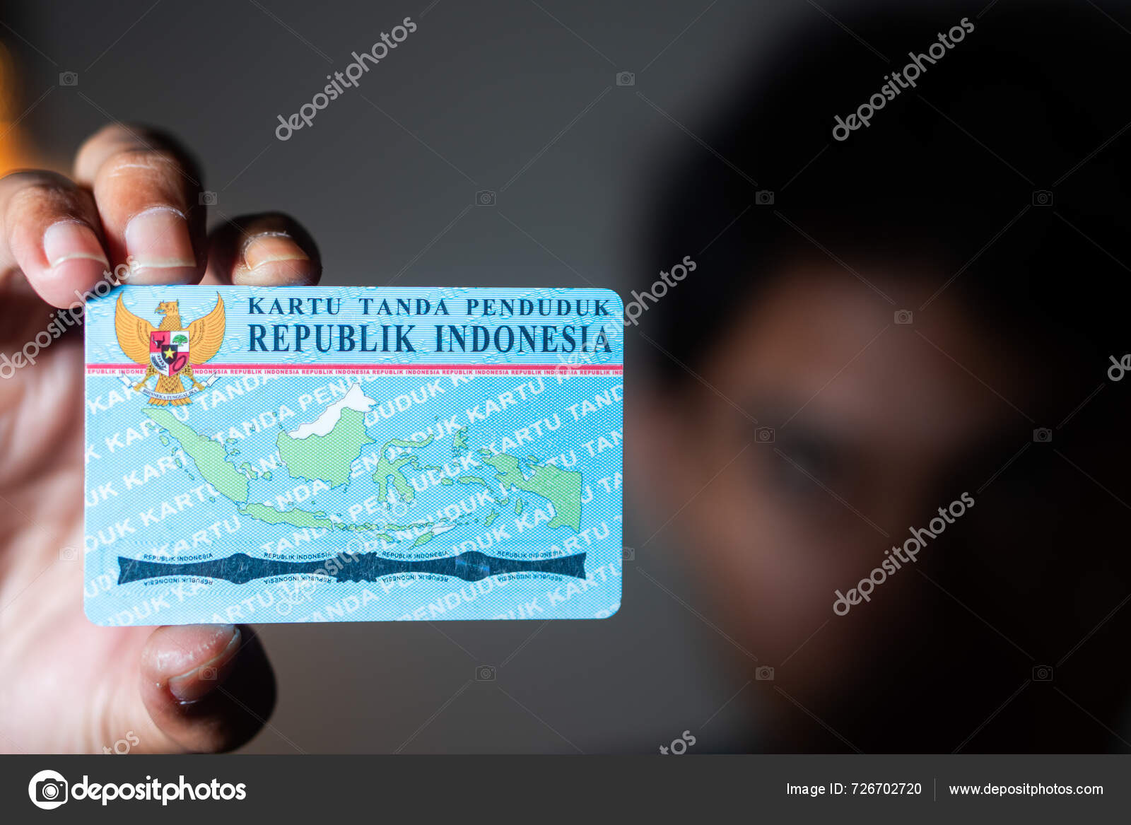 Person Holding Indonesian Identity Card Blurred Background — Stock ...