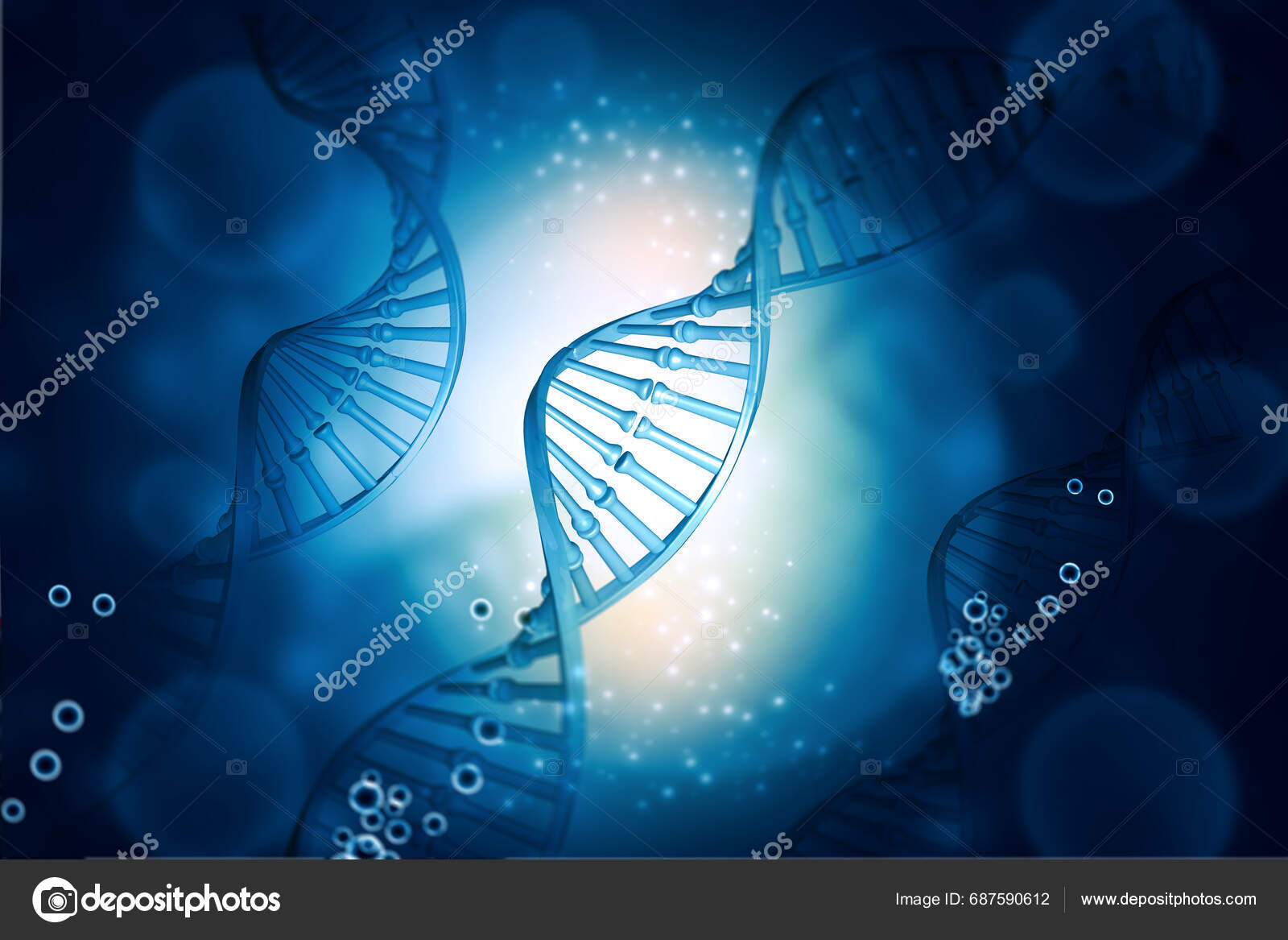 Dna Manusia Dengan Latar Belakang Sains Ilustrasi — Stok Foto ...