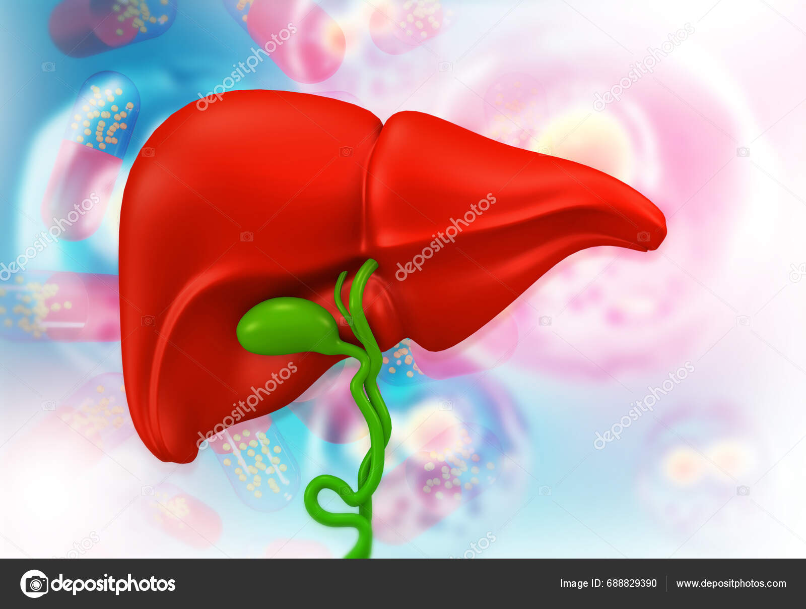 Illustration Abstract Medical Background Healthy Liver — Stock Photo ...