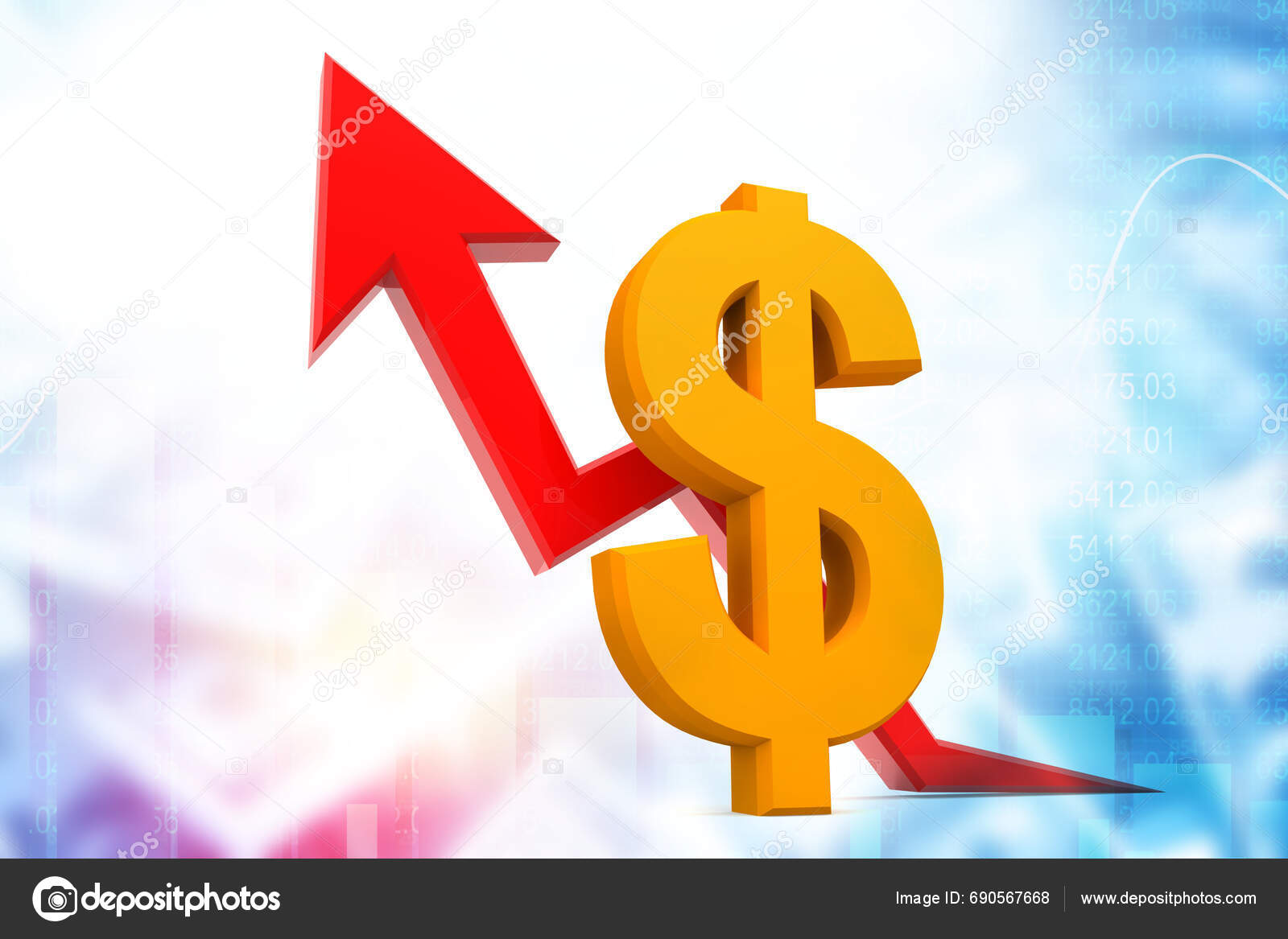 Arrow Graph Showing Dollar Growth Illustration — Stock Photo ...