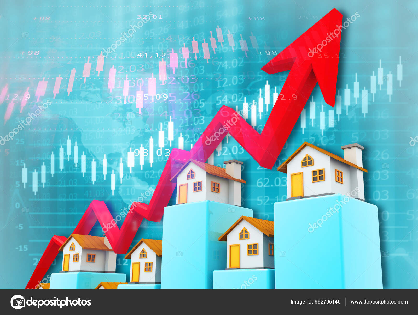Real Estate Market Analysis Growth Graph Illustration — Stock Photo ...