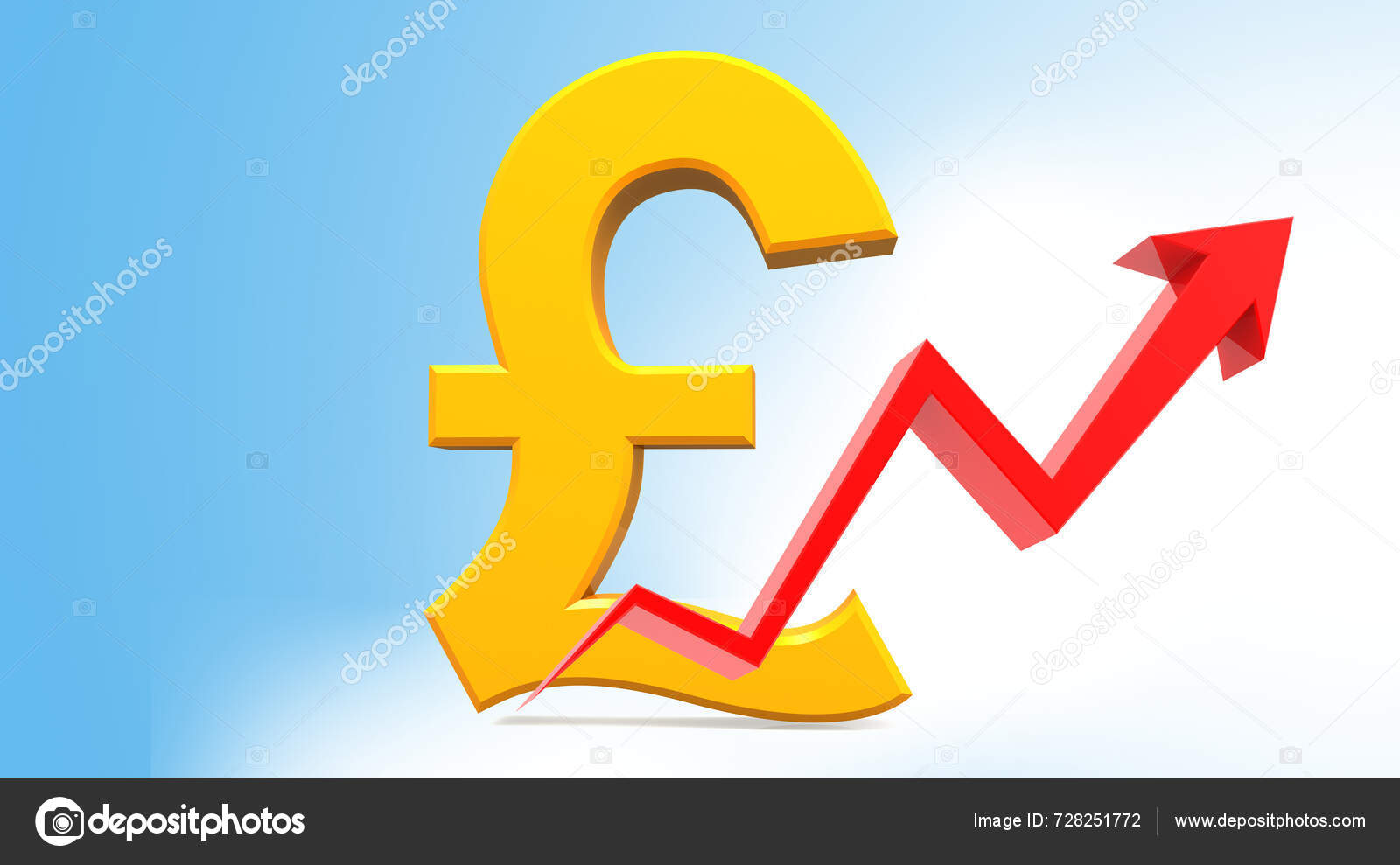 Pound Symbol Arrow Graph Illustration — Stock Photo © exploderasi ...