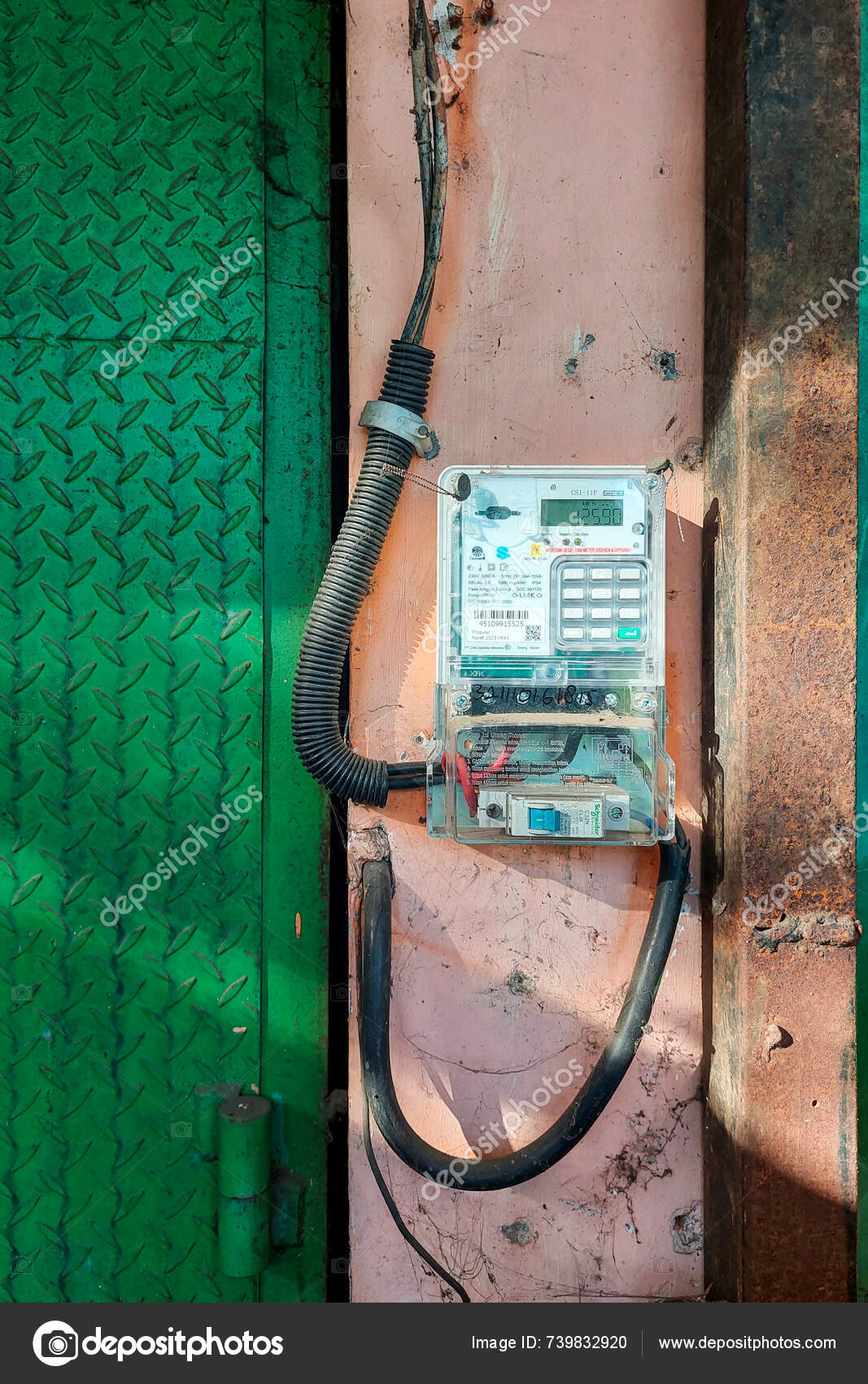 Makassar Indonesia June 2024 Photo Kwh Meter Electricity Token Wall ...