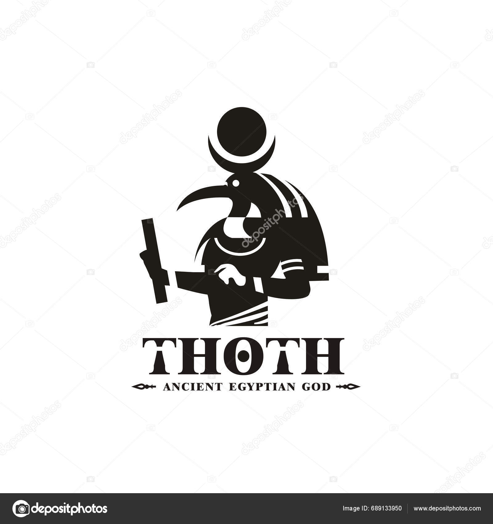 Ancient Egyptian God Thoth Silhouette King Middle East Wisdom Crown ...
