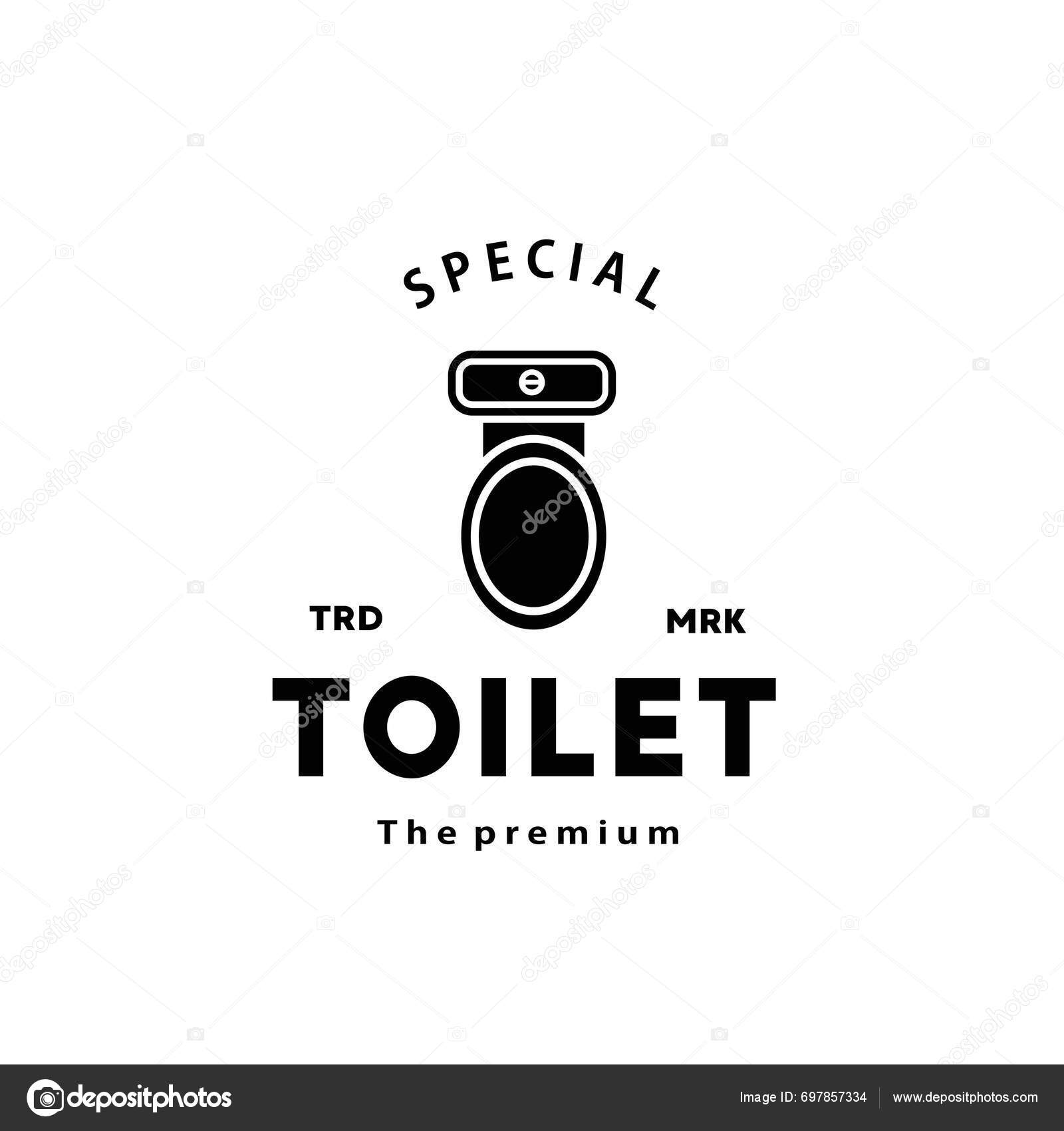 Silueta Inodoro Hipster Logo Bowl Sanitaryware Vector Baño Bidé Línea ...