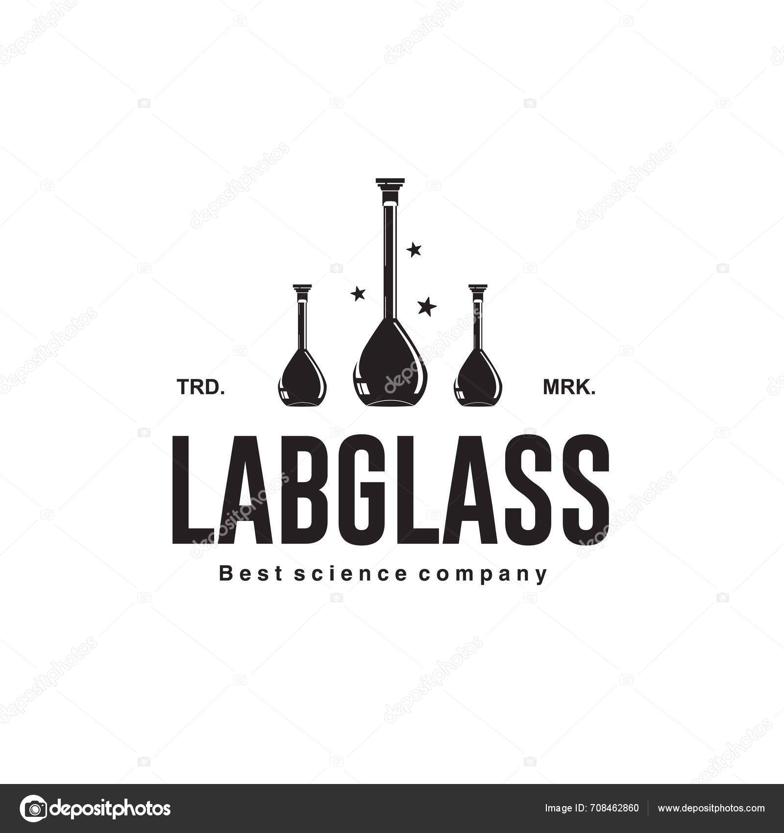 Vector Illustration Chemical Volumetric Flask Laboratory Glassware Logo ...
