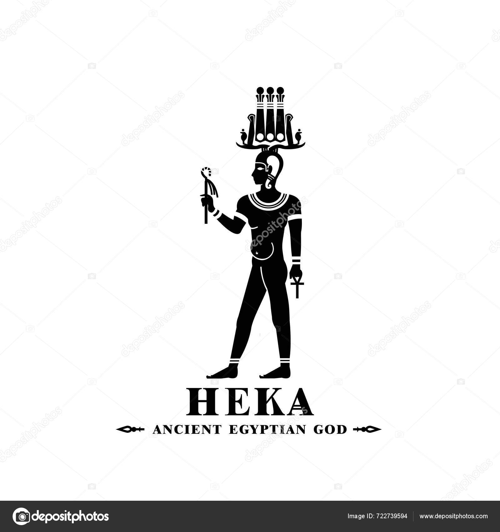Ancient Egyptian God Heka Silhouette Middle East God Logo Stock Vector ...
