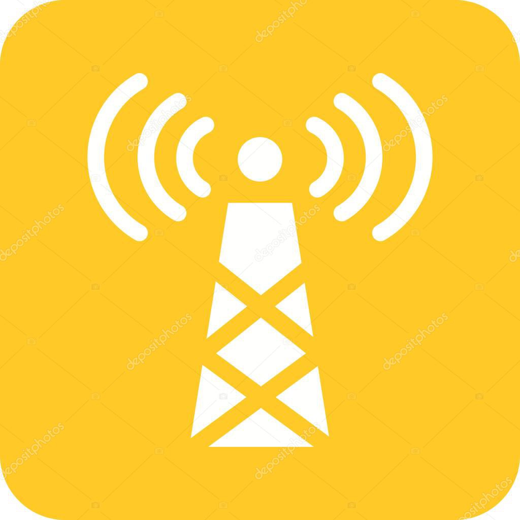 Señales, telecomunicaciones, imagen de vector de icono de torre ...
