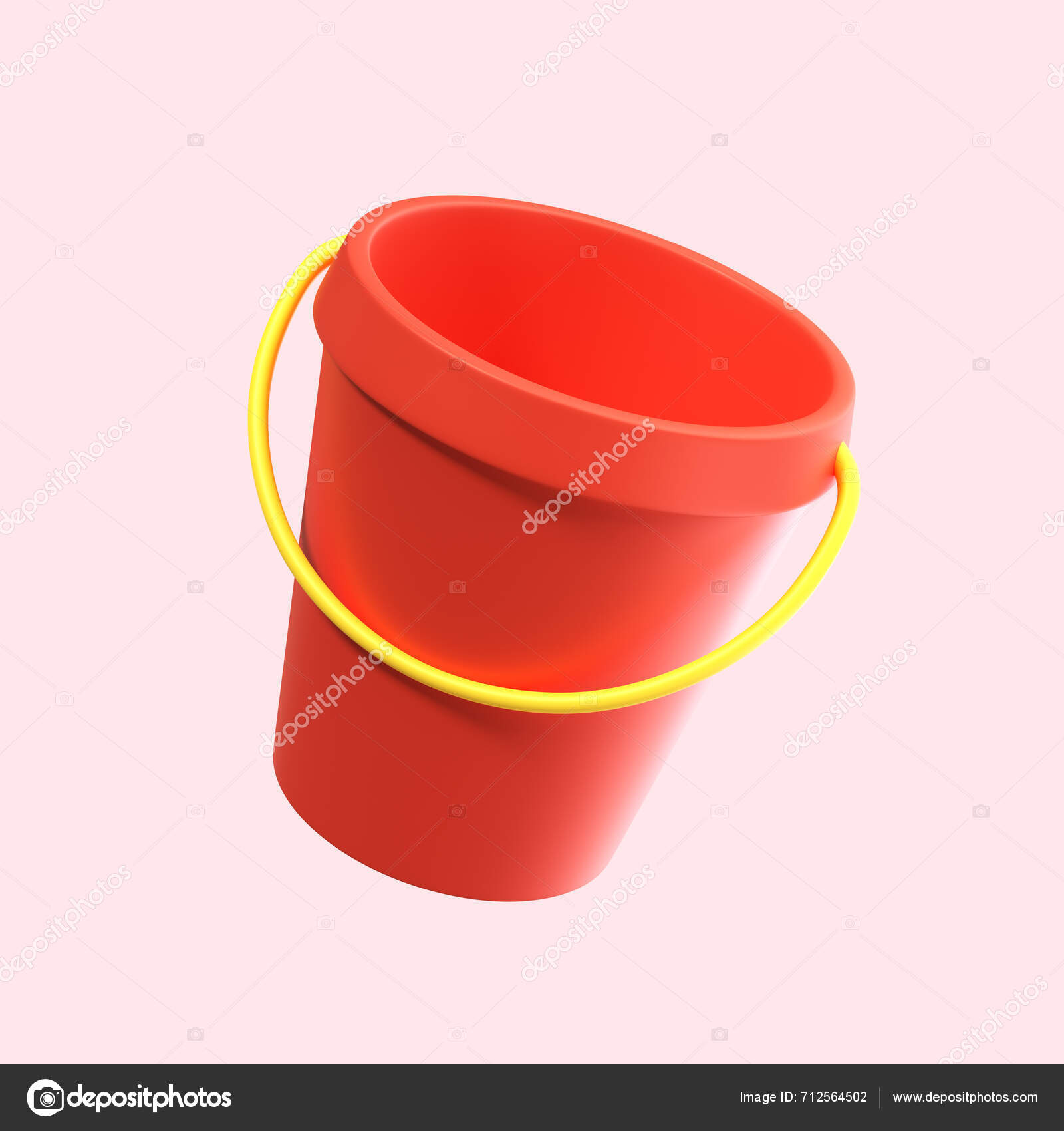 Realistic Pail Bucket Render Concept Icon Illustration Gardening ...