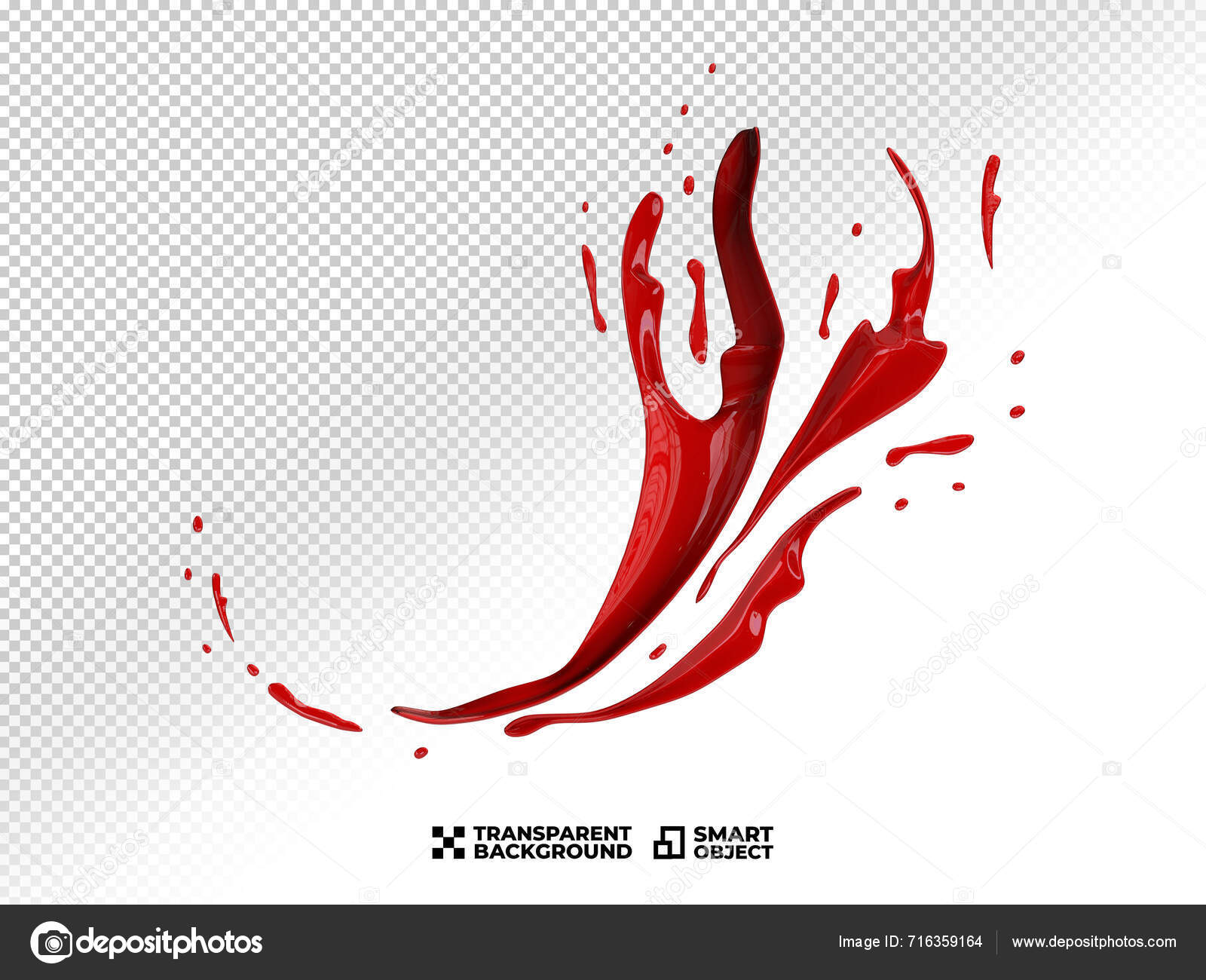 Red Color Liquid Splash Texture Isolated Transparent Background ...