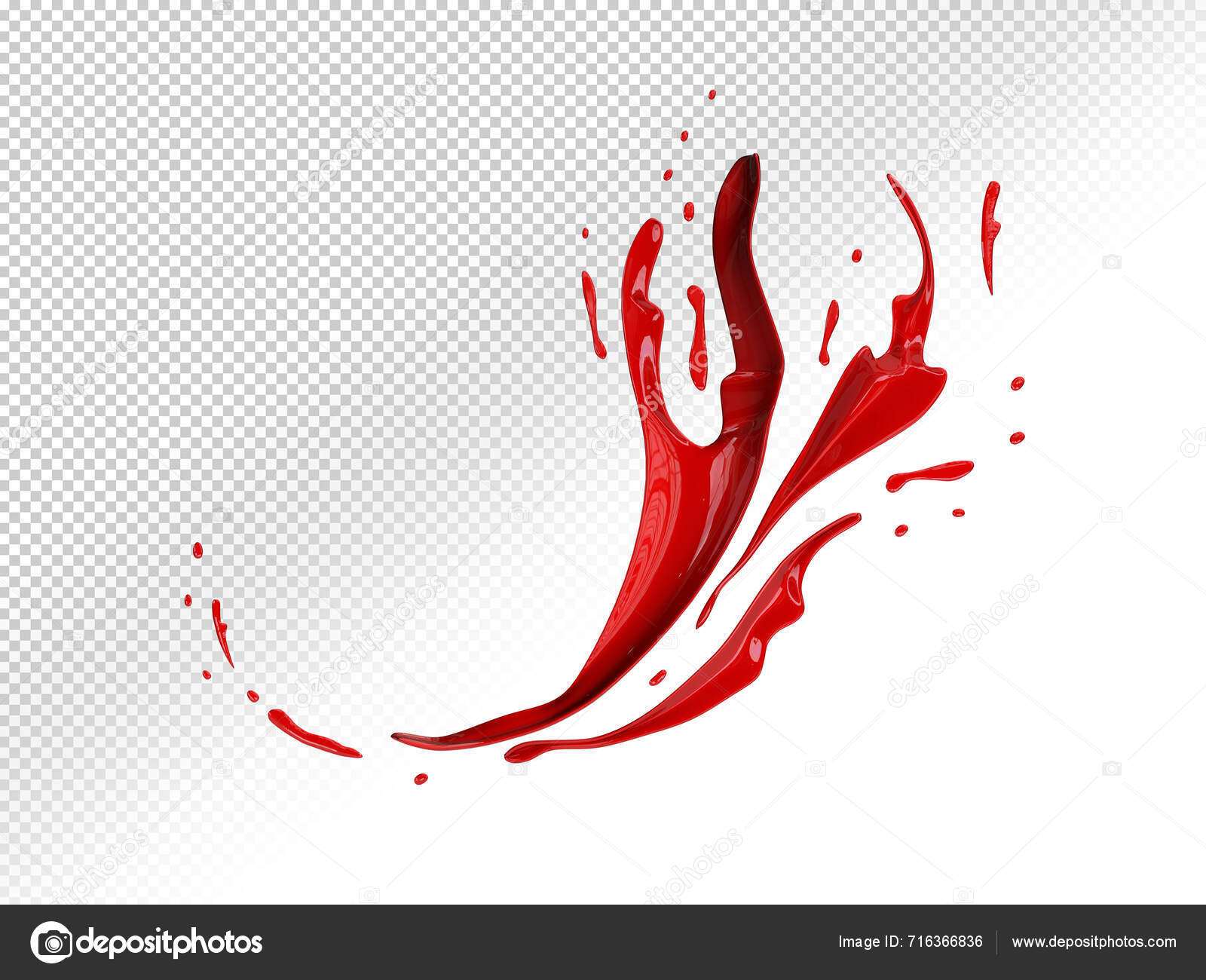 Red Color Liquid Splash Texture Isolated Transparent Background ...