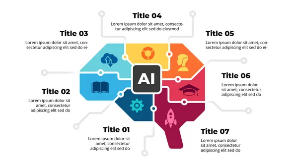 Infografis Kecerdasan Buatan Ikon Pengetahuan Digital Mesin Deep ...
