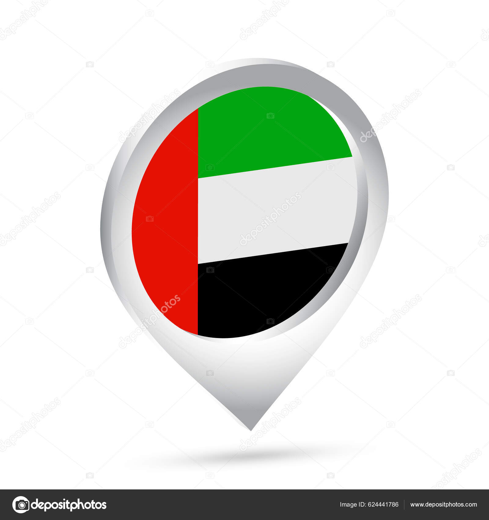 Uae Flag Pin Icon Vector Illustration Stock Vector by ©Cartarium 624441786