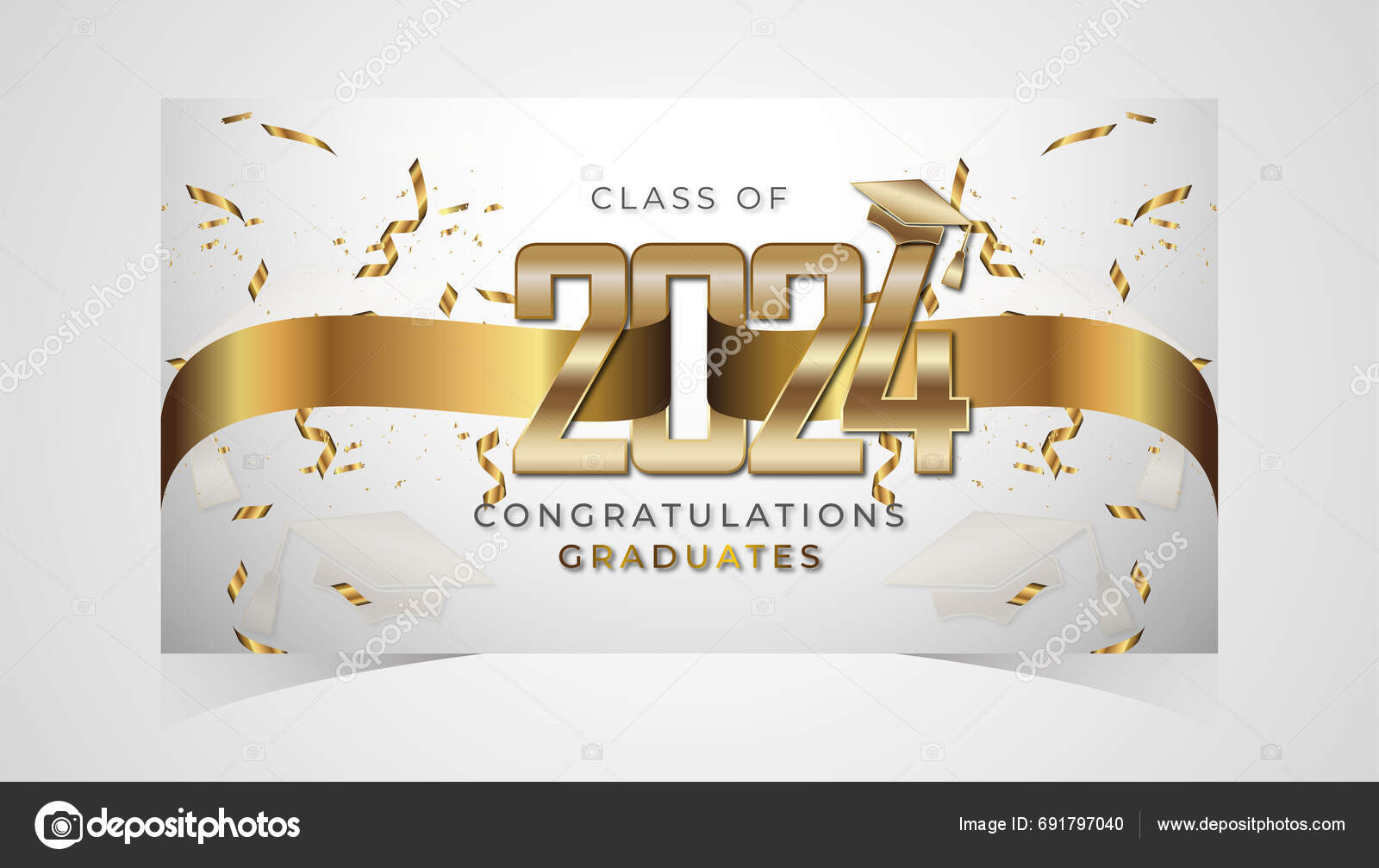 Clase 2024 Felicitaciones Graduados Ceremonia Graduación Cap Diploma ...