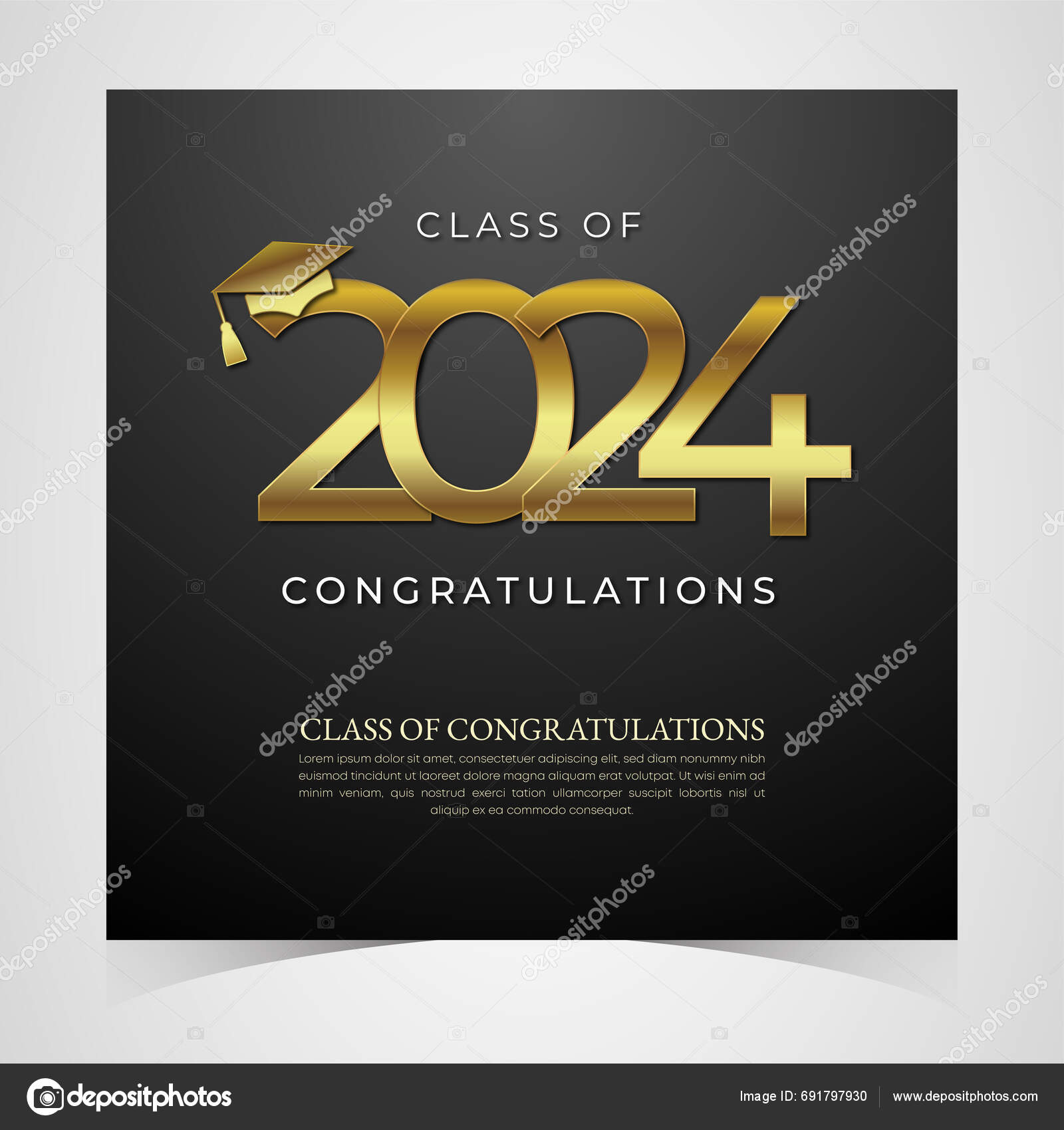 Clase 2024 Felicitaciones Graduados Ceremonia Graduación Cap Diploma ...