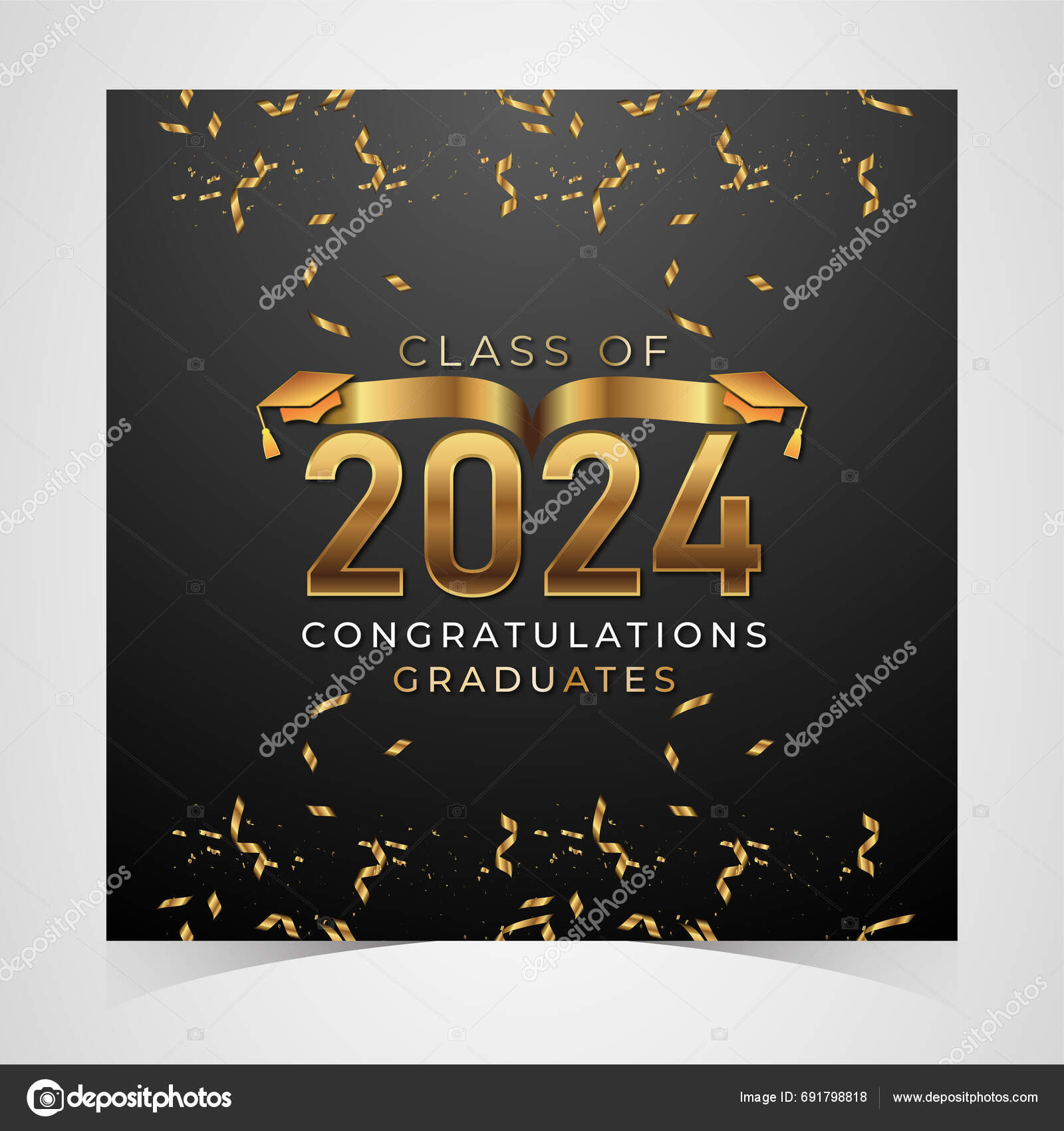 Clase 2024 Felicitaciones Graduados Ceremonia Graduación Cap Diploma ...