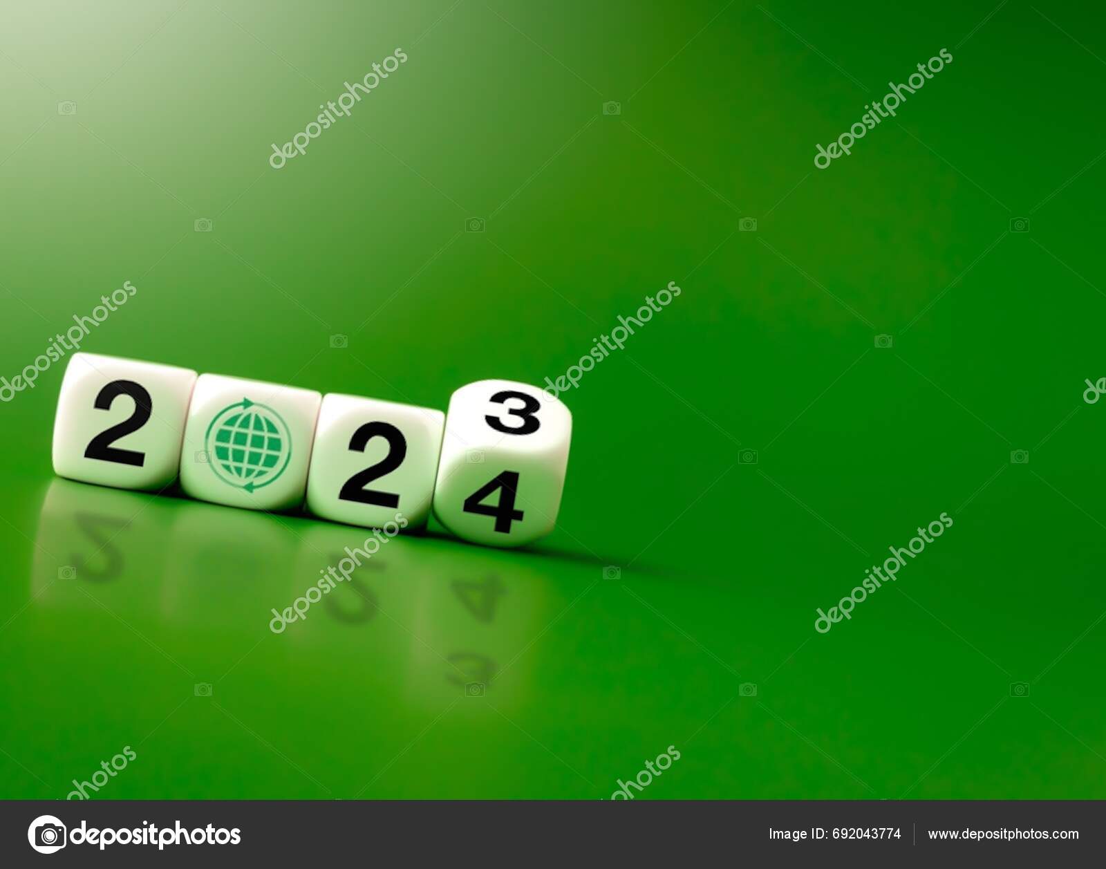 Happy New Year 2024 Earth Orb Digital World Map Placed Stock Photo by ...