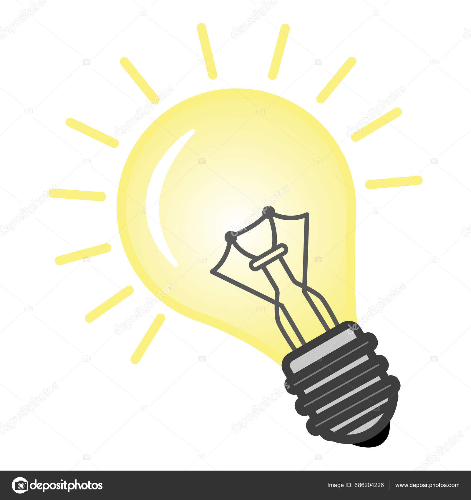 Electric Light Bulb Lighting Symbol Idea Problem Solving Creative ...
