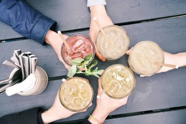 Capture the spirit of togetherness with this vibrant image of friends ...