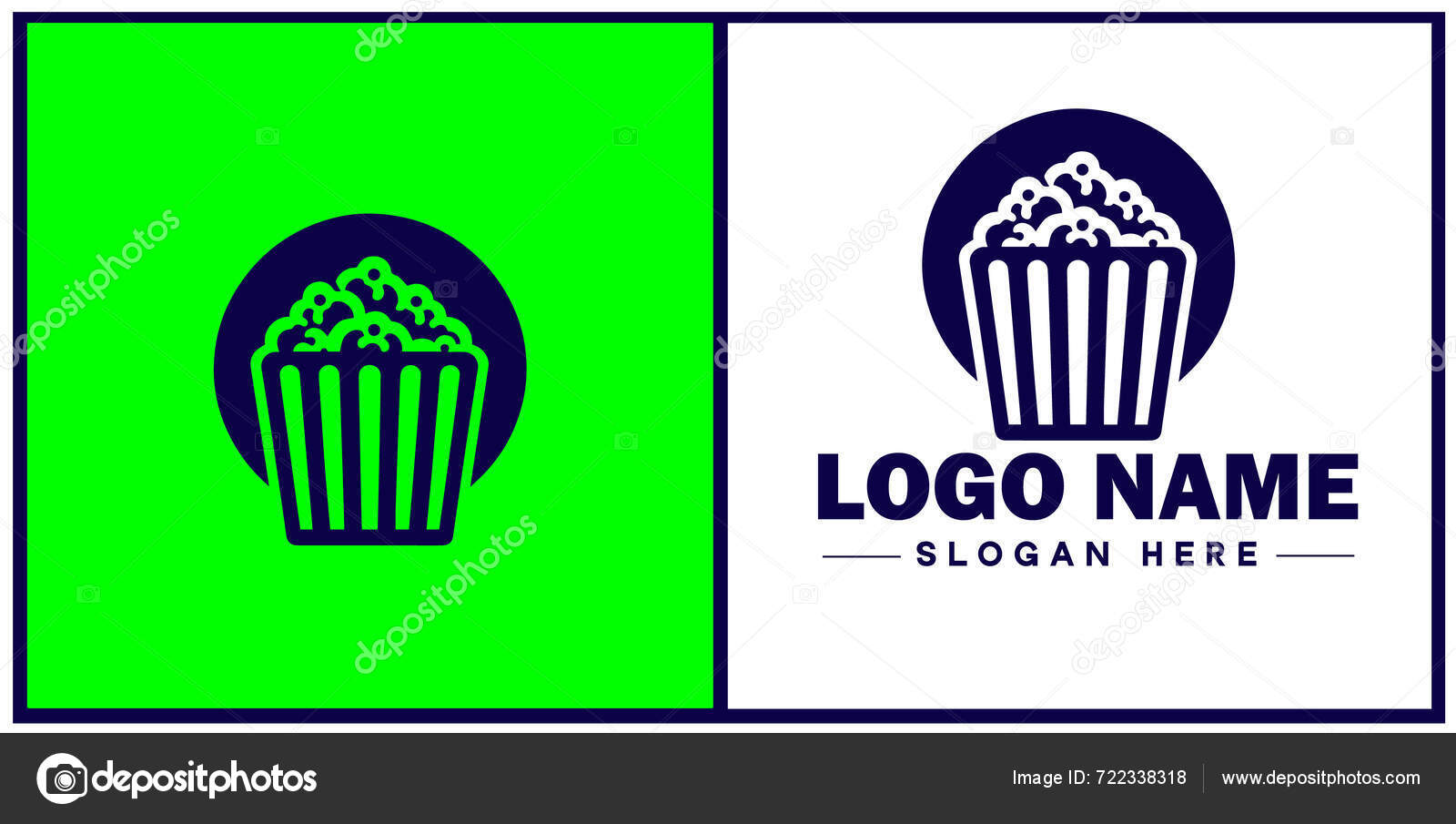 Ikon Popcorn Popping Corn Popped Corn Logo Rata Simbol Vektor Vektor ...