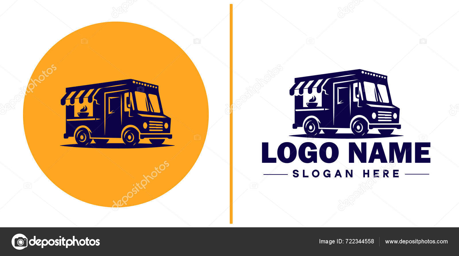 Ikon Truk Makanan Dapur Bergerak Vektor Datar Vendor Makanan Van Vektor ...