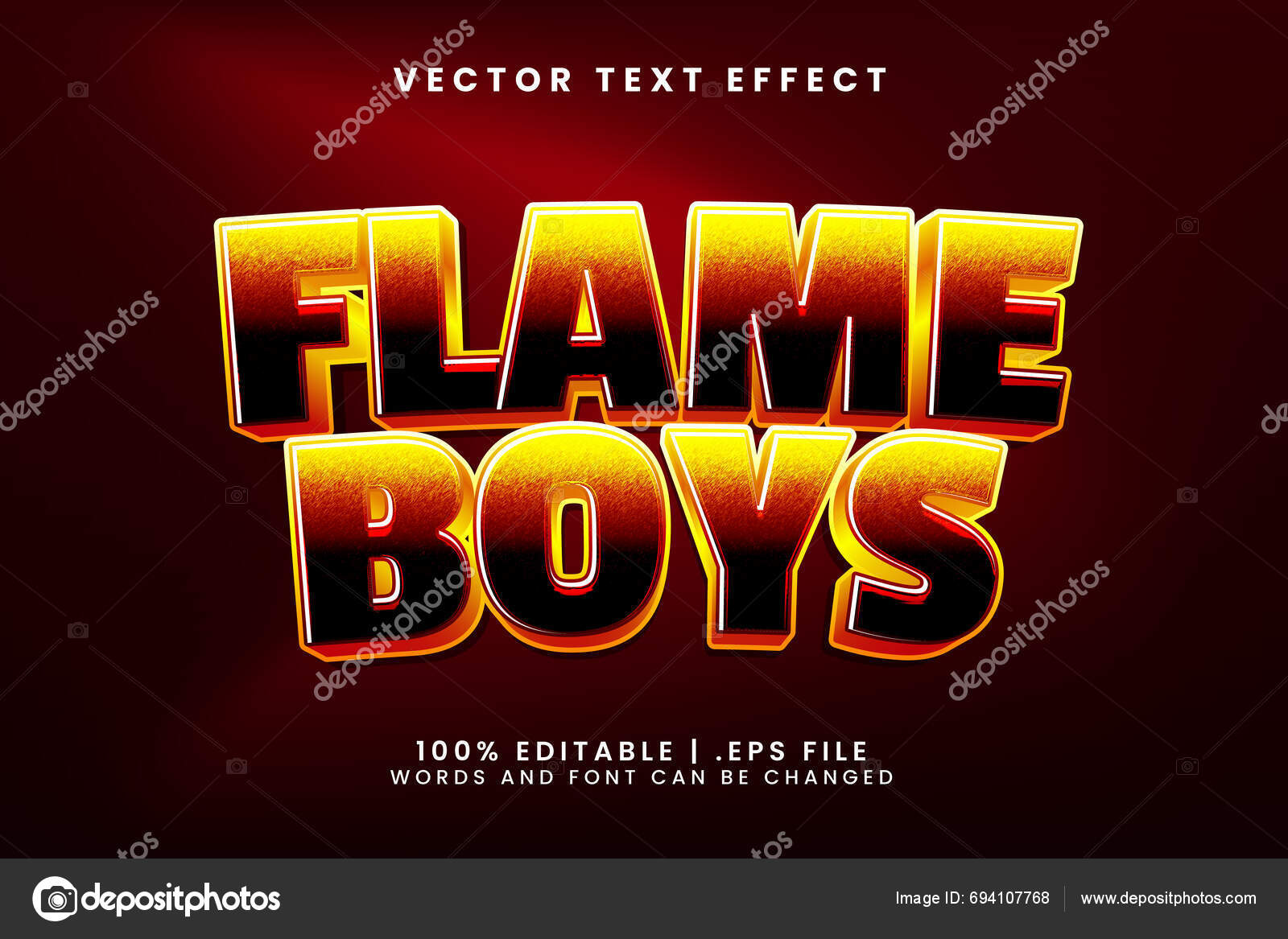 Flame Boys Lava Volcano Text Effect Editable Hot Magma Text Stock ...
