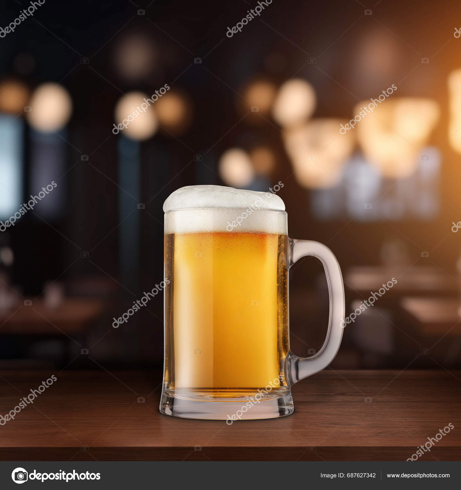 Beer Glass Front View Table — Stock Photo © EstudioCog #687627342