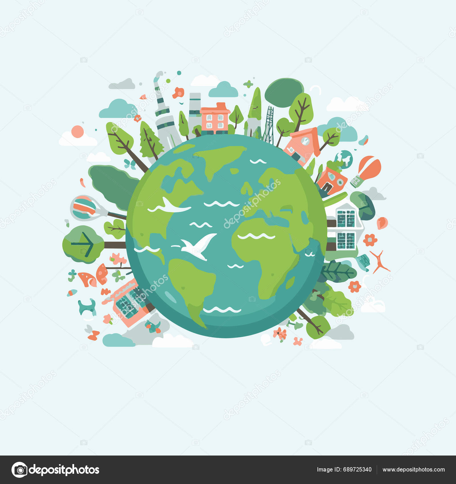 Earth Planet Ecology Concept World Map Vector Stock Vector by ... Earth Planet Ecology Concept World Map Vector Stock Vector by ...