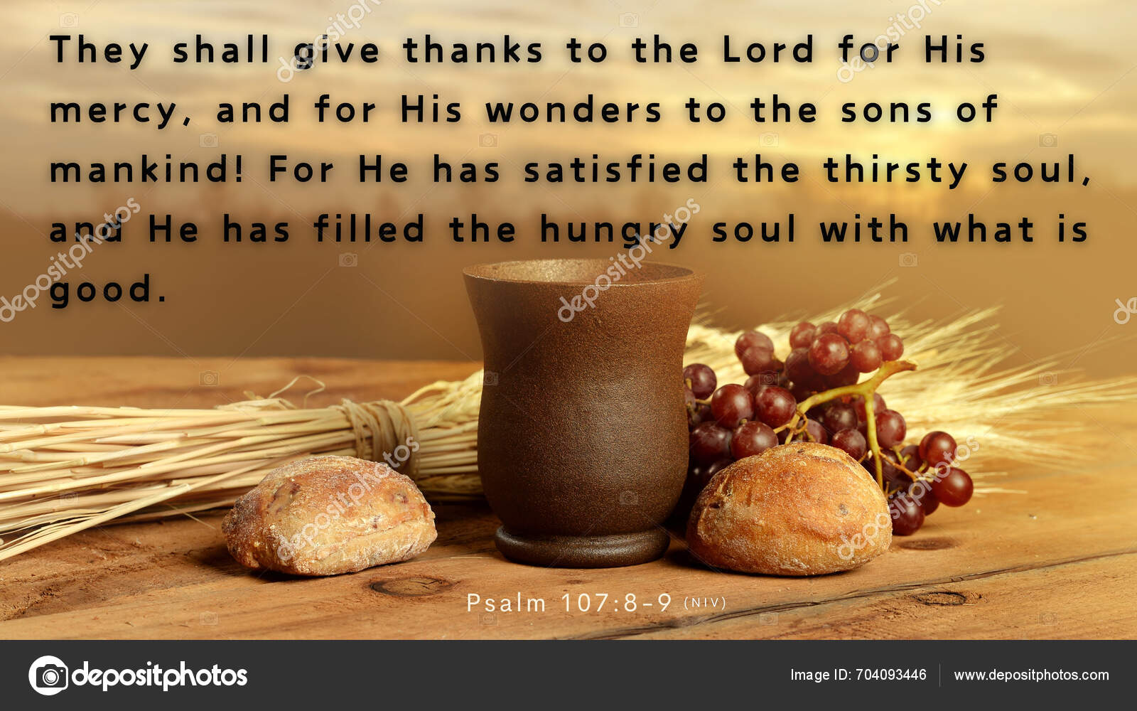 Bible Verse Psalm 107 Let Them Give Thanks Lord His — Stock Photo ...