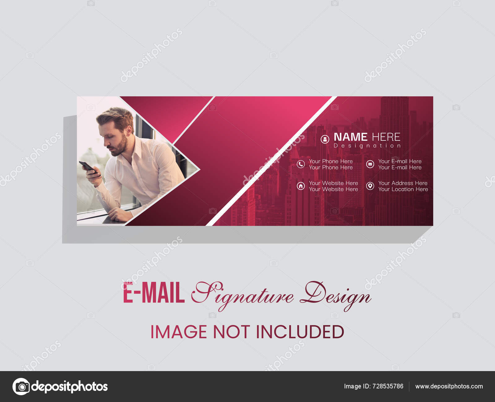 Sleek Email Signature Design Featuring Name Title Contact Info Social ...