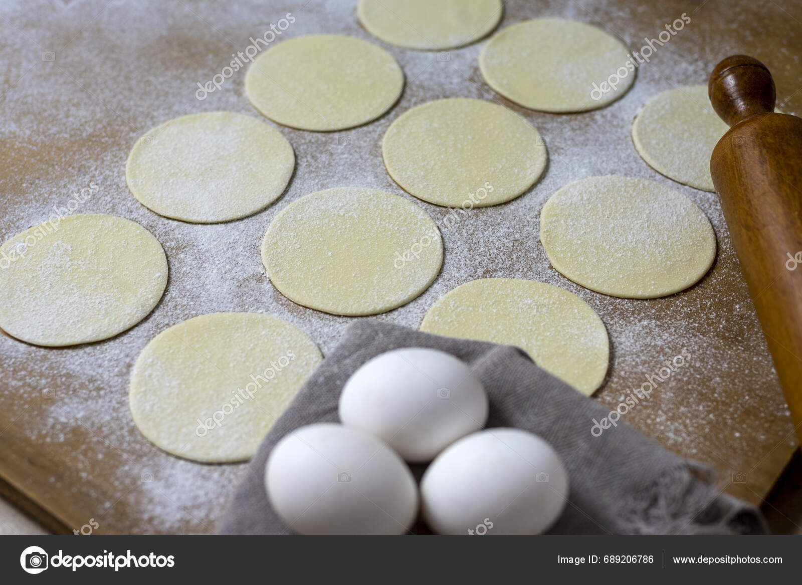 Process Making Raw Homemade Empanadas Dough Filling Hands Assembling ...