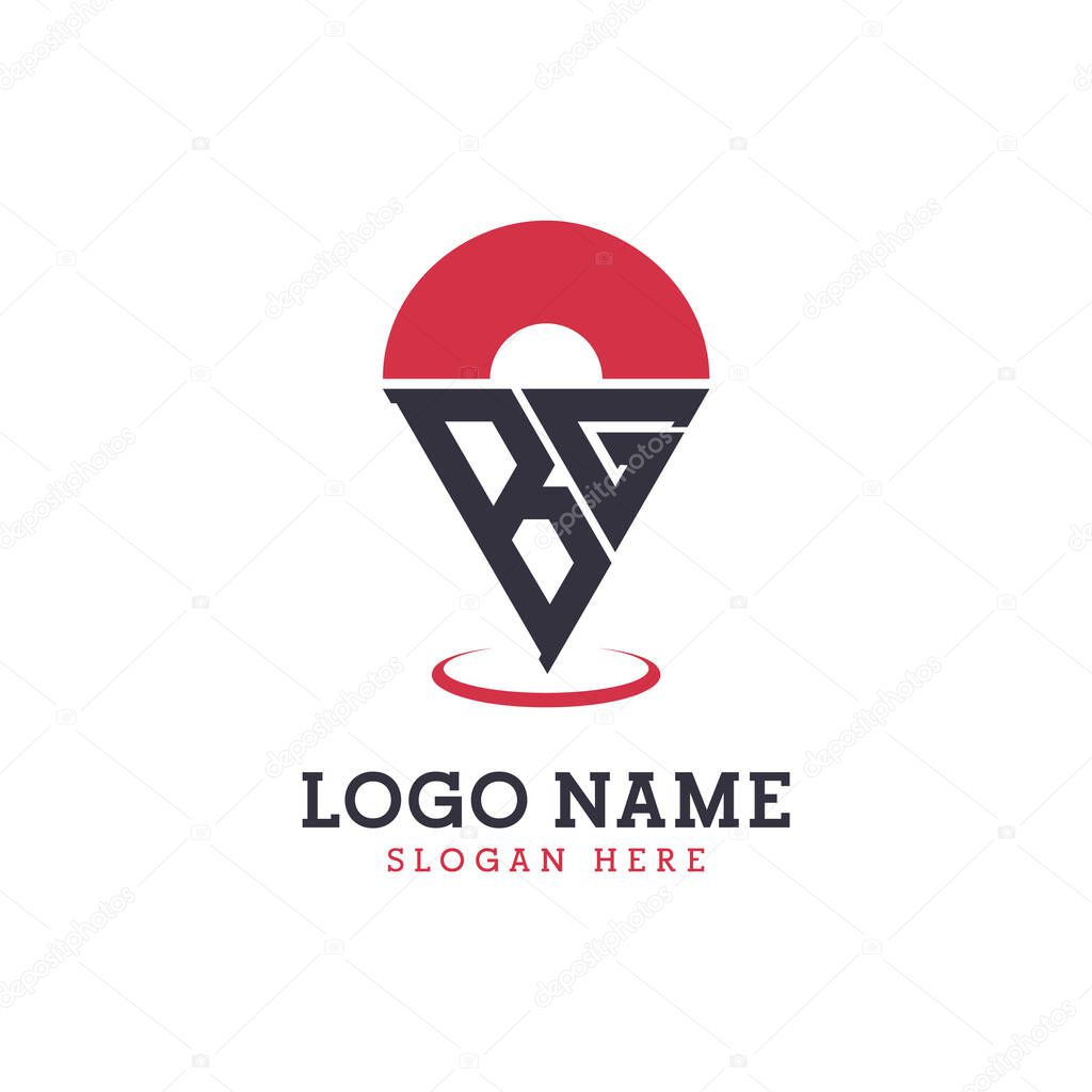 BG Ubicación Icono de Diseño. Logo moderno de BG Pinpoint para ...