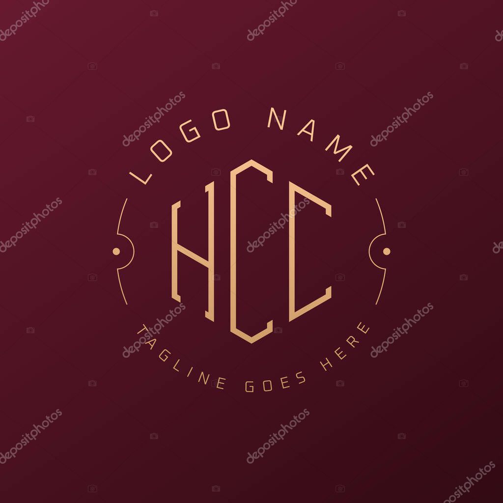 Logotipo de lujo de HCC, logotipo elegante del monograma de HCC de la ...
