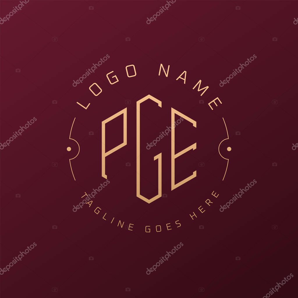 Diseño de logotipo PGE de lujo, logotipo elegante del monograma PGE de la letra. Plantilla ...