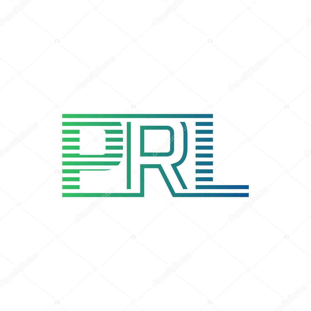Diseño moderno del logotipo de PRL. Carta PRL Icono de Branding ...