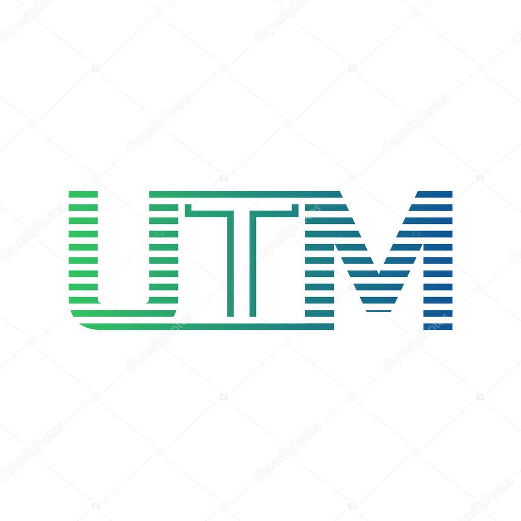 Diseño moderno del logotipo de UTM. Carta UTM Minimalista, Profesional ...