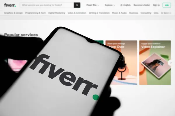 Fiverr Logo Displayed Smartphone Platform Offering Services Starting ...