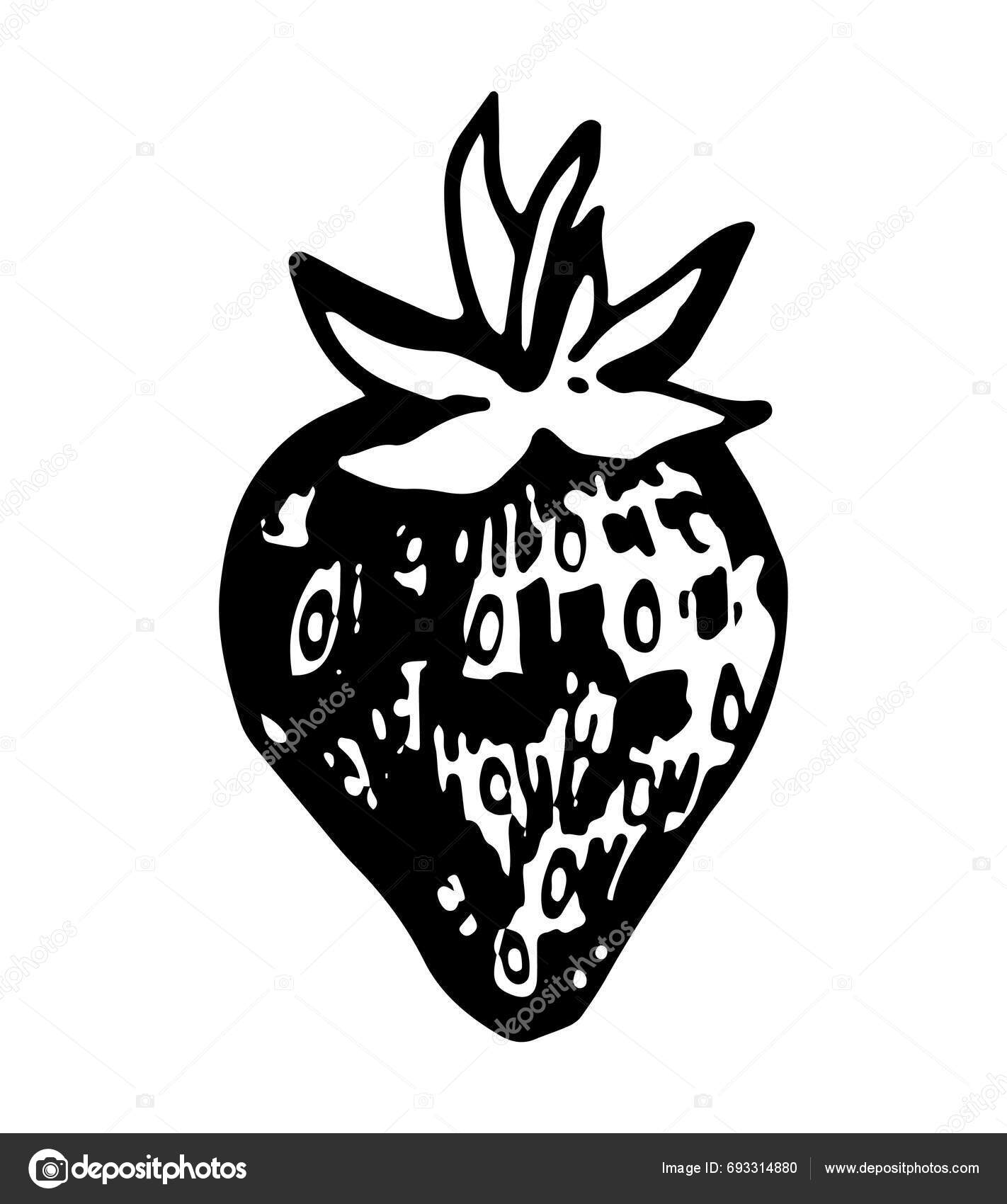 Strawberry Clipart Summer Berry Fruit Doodle Clipart Isolated White ...