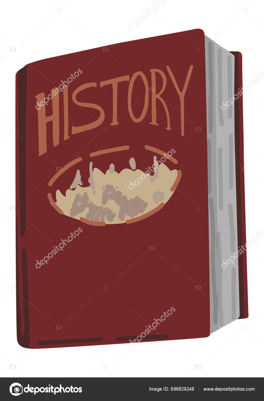 School Book Doodle History Textbook Education Cartoon Style Clip Art ...