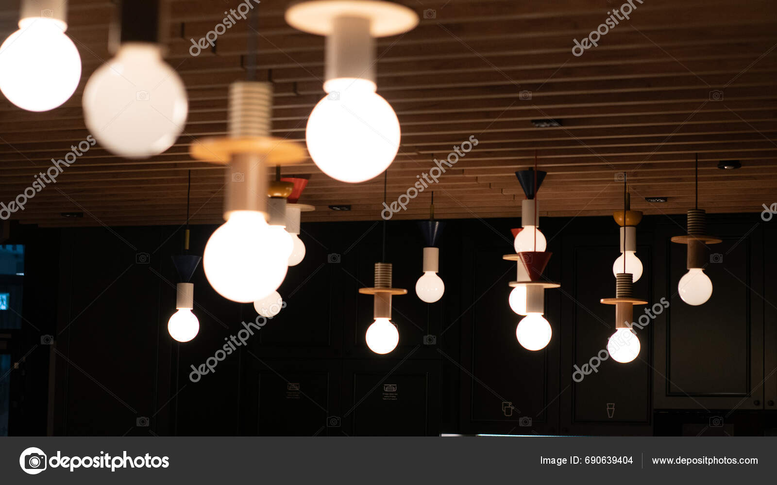 Modern Stylish Interior Design Ceiling Lighting Light Bulbs Hanging ...