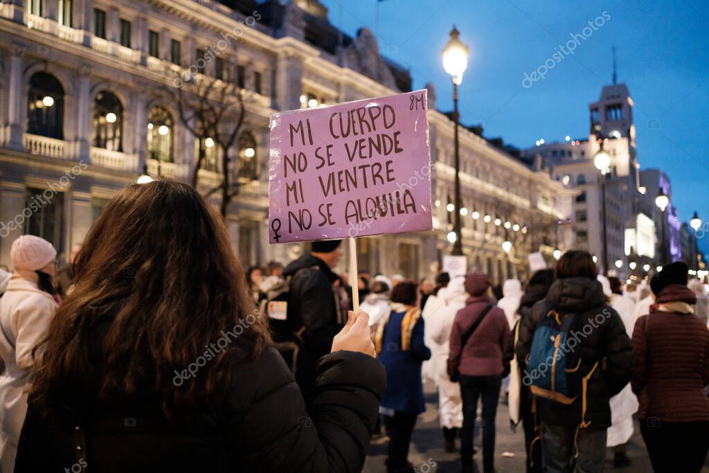 Varias mujeres protestan durante la manifestación del 8M en el Día ...