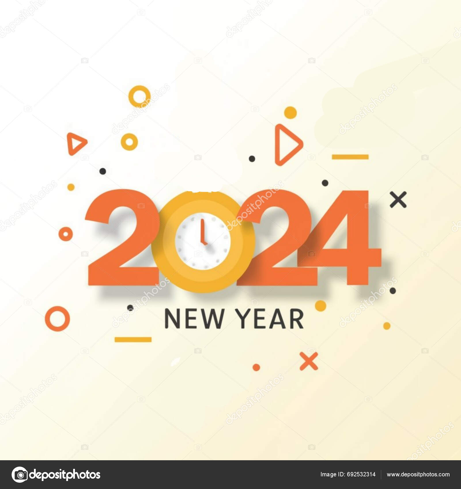 Colorful Trendy New Year 2024 Design Template Stock Vector by ...
