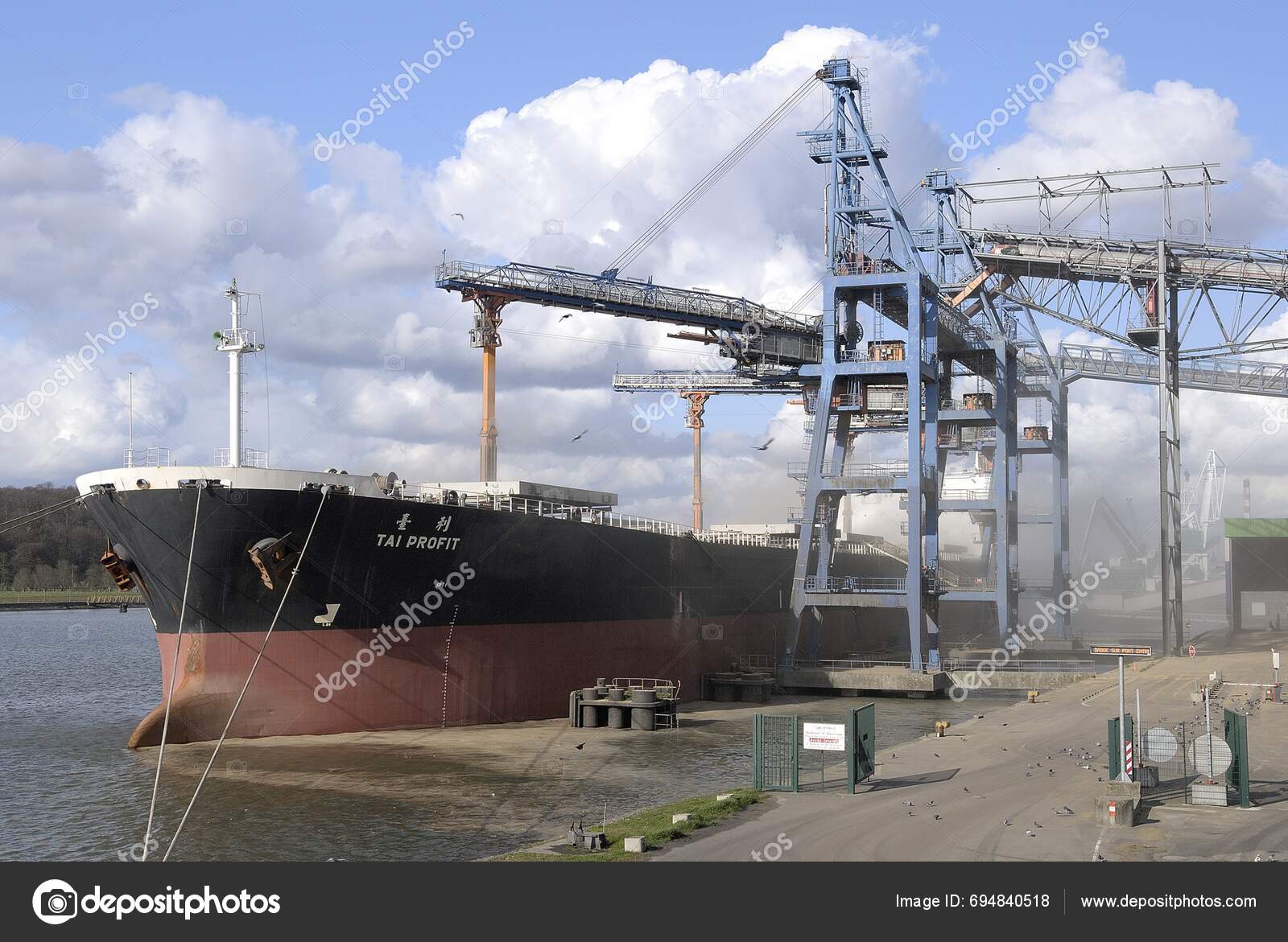 Grain Loading Wheat Ship Panamax Senalia Largest Port Food Industry ...
