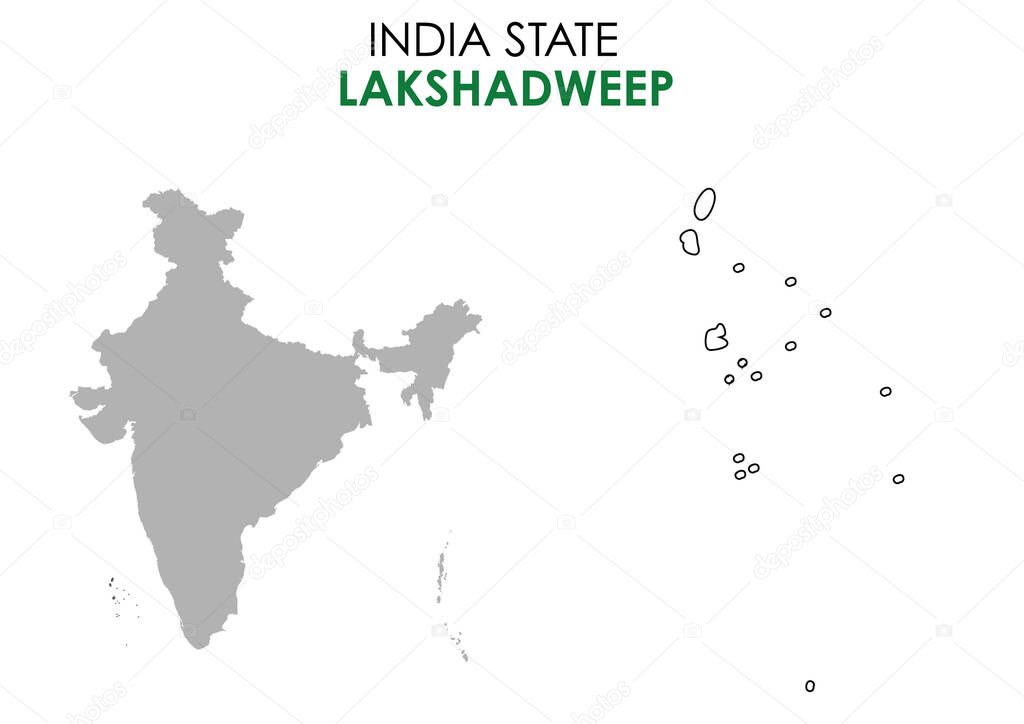 Lakshadweep map of Indian state. Lakshadweep map vector illustration ...
