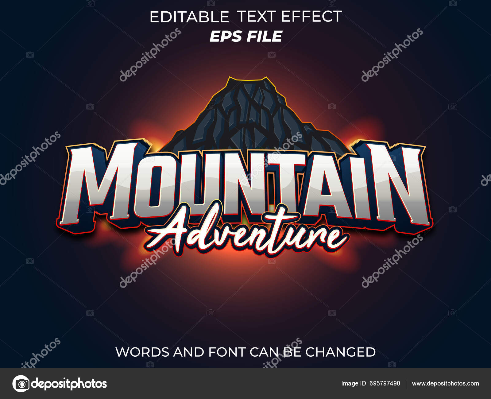Mountain Adventure Text Effect Font Editable Typography Text Games ...